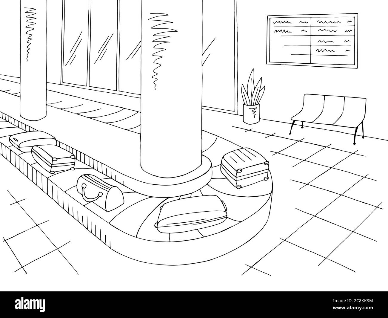 Departure hall at airport Black and White Stock Photos & Images - Alamy