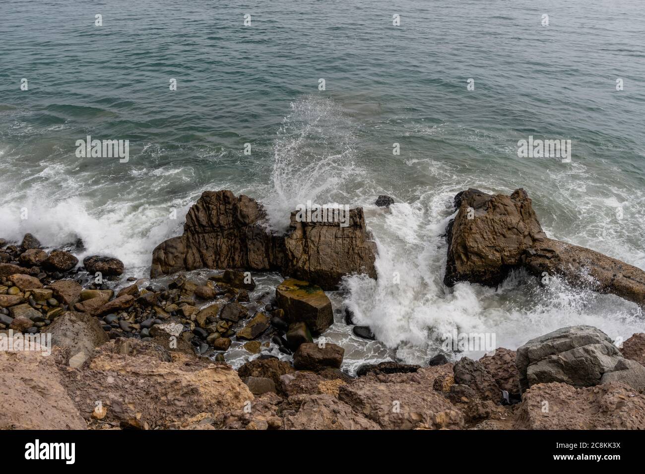 Scenic natural rock formation at Point Mugu, Southern California Stock ...