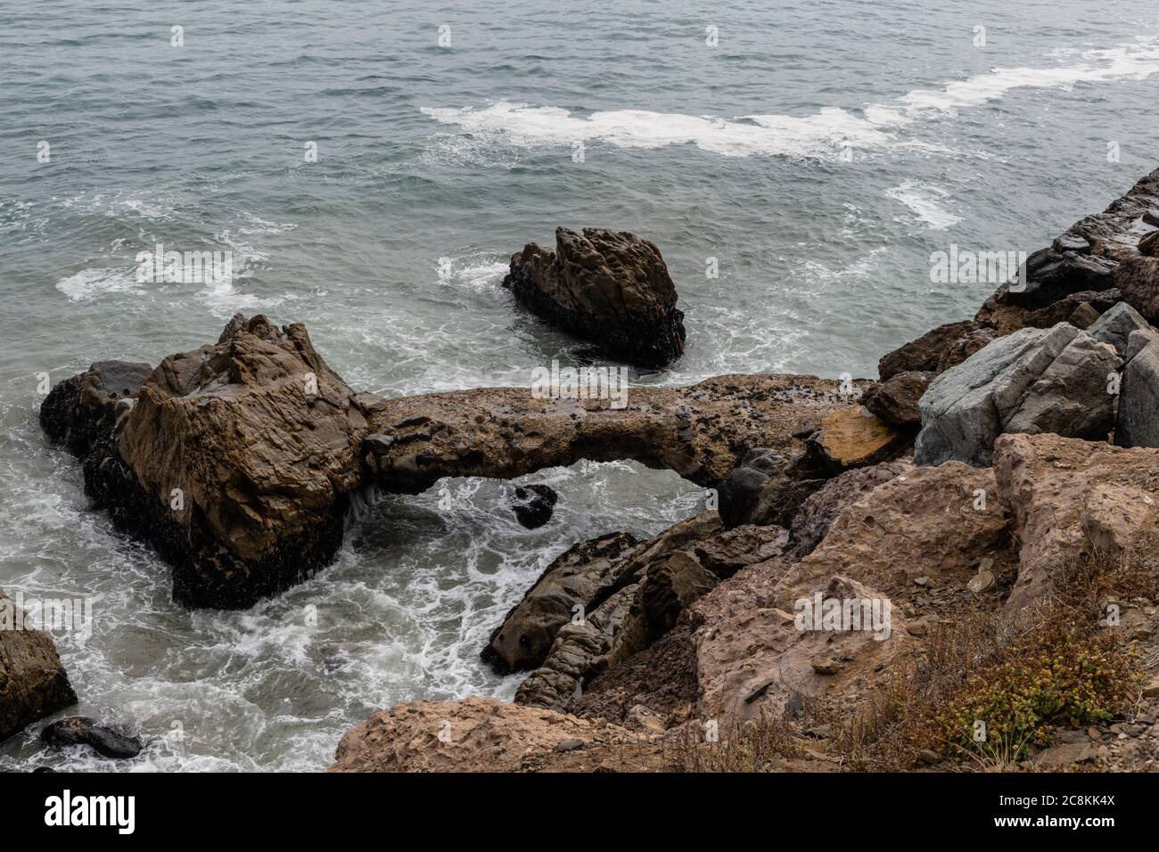 Scenic natural rock formation at Point Mugu, Southern California Stock ...