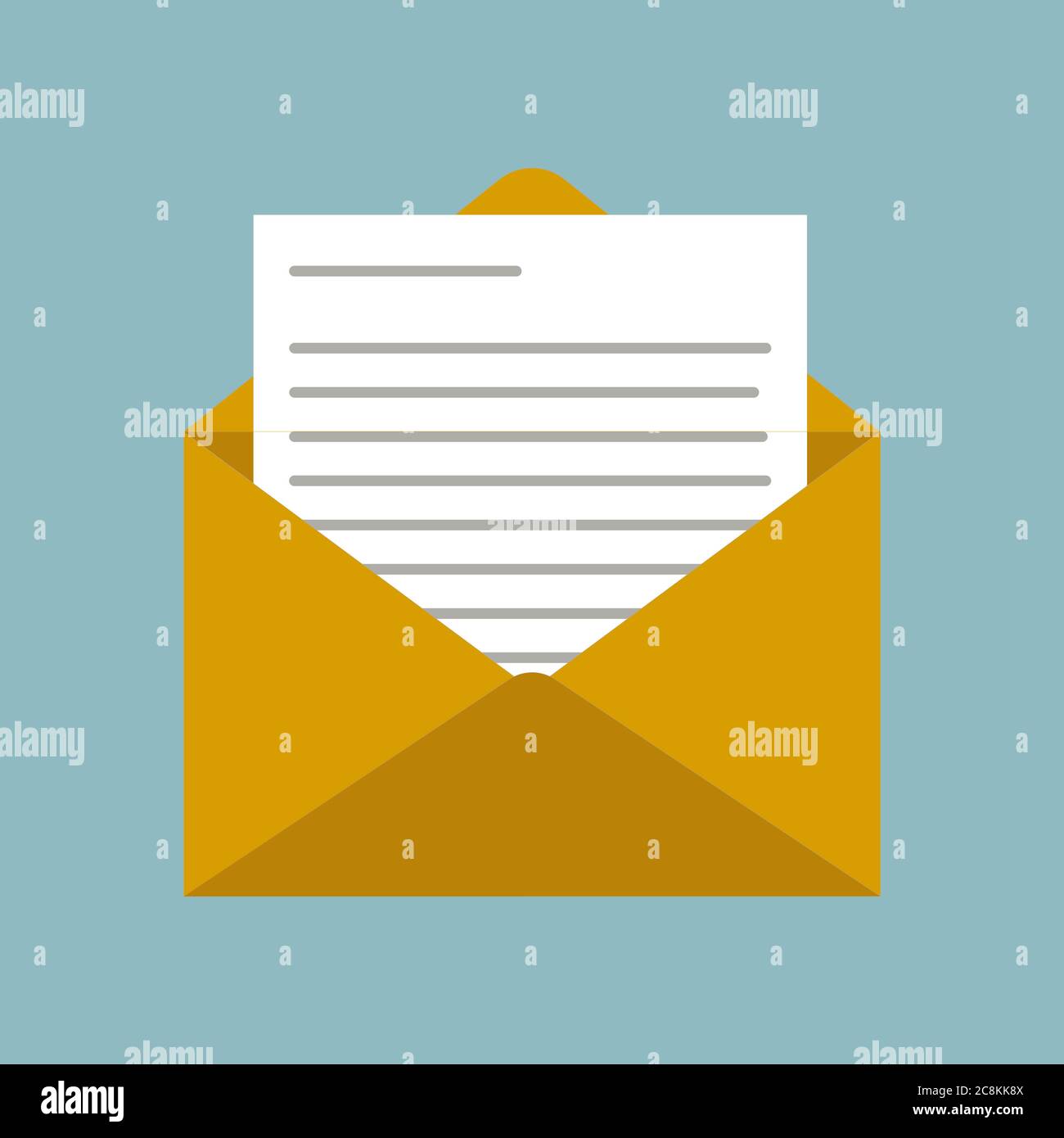 Open envelope with letter Stock Vector Image & Art - Alamy