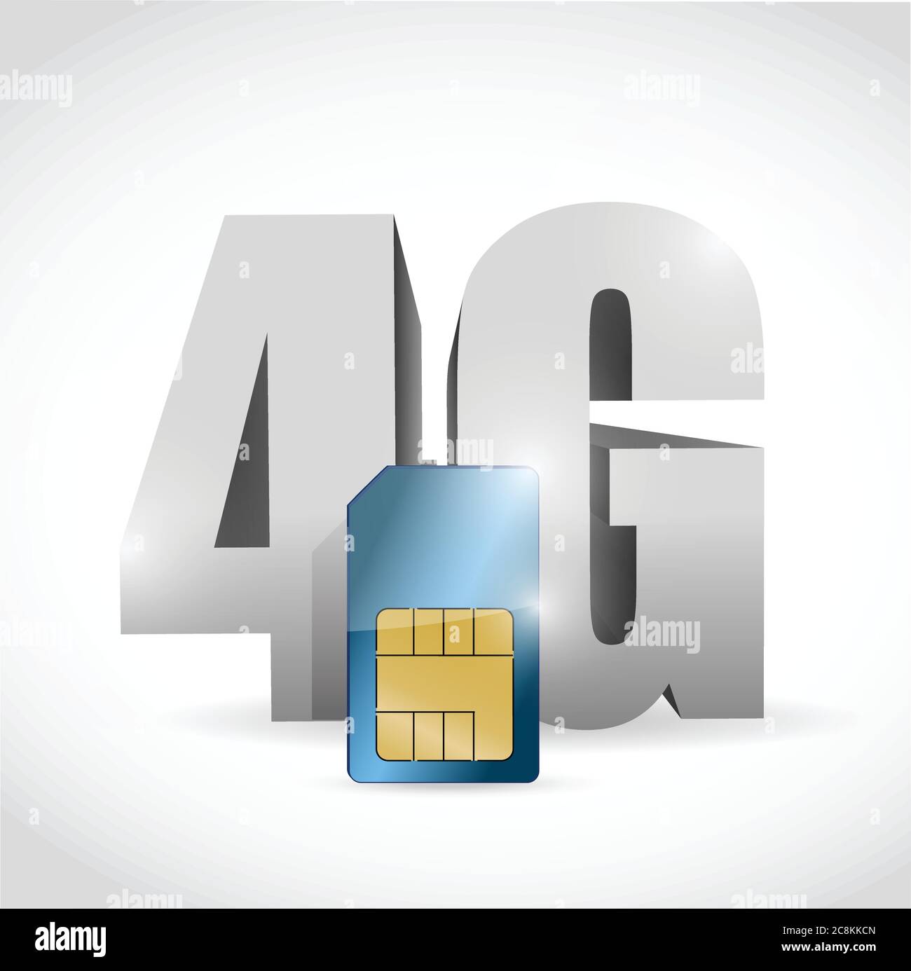 4G connection and sim card illustration design over a white background ...