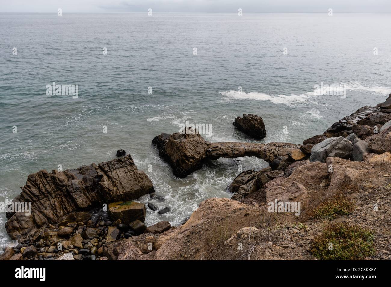 Scenic natural rock formation at Point Mugu, Southern California Stock ...