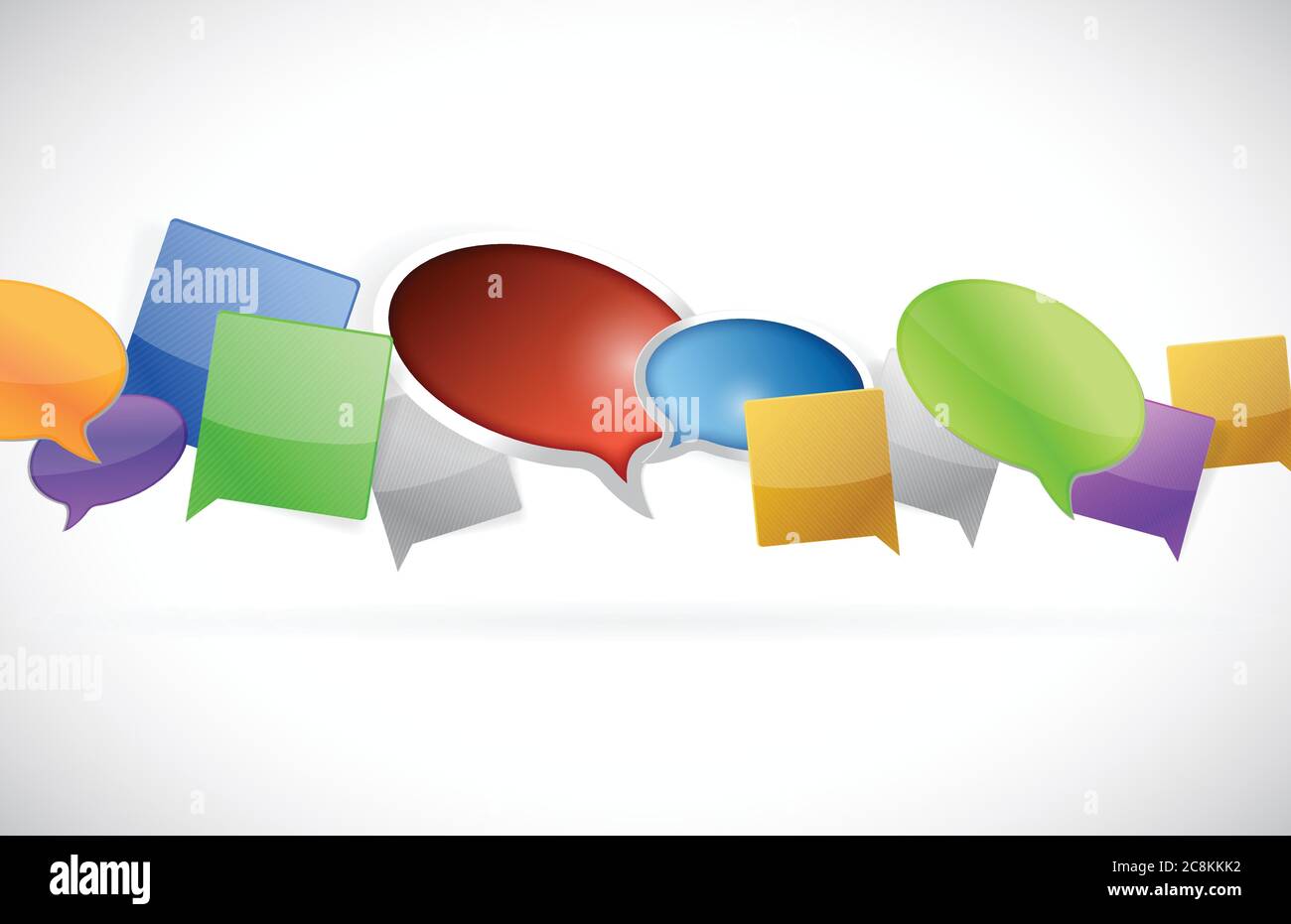 Multiple speech message bubbles illustration design over white Stock ...