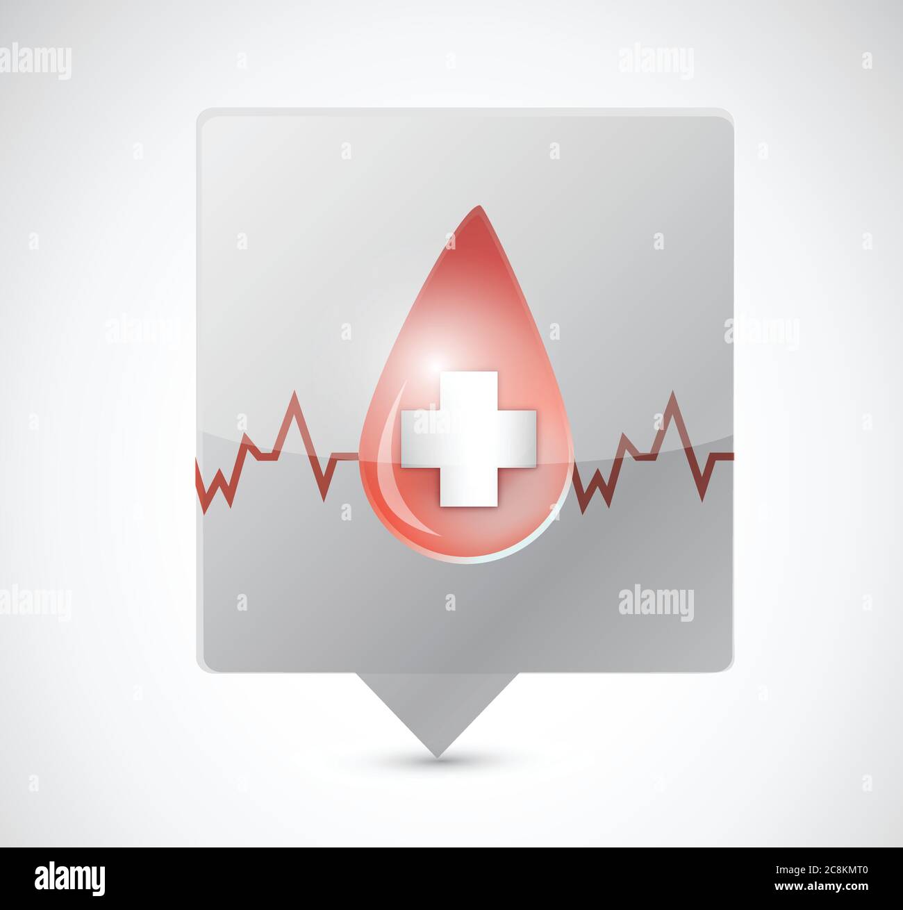 Blood lifeline message bubble illustration design over a white ...