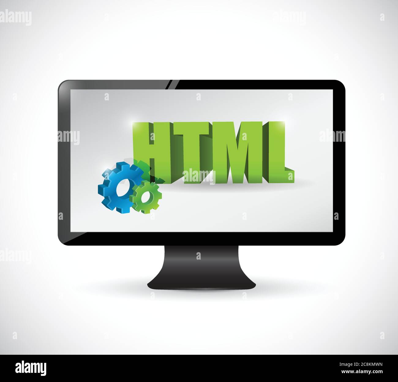 Monitor html sign illustration design over a white background Stock ...