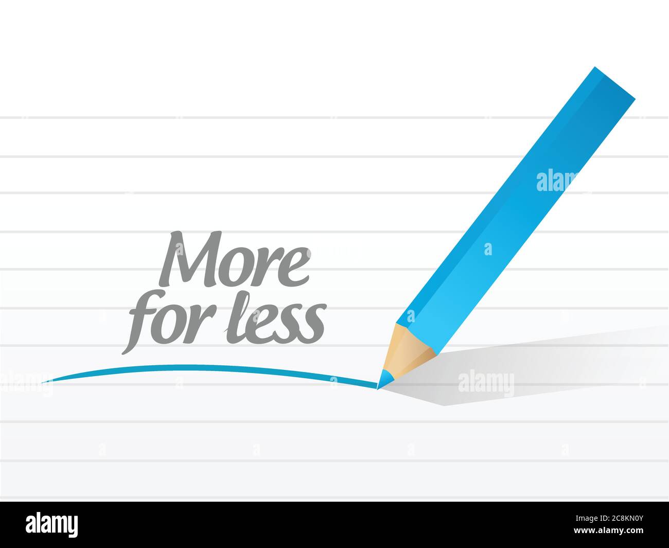 More for less message illustration design over a white background Stock ...