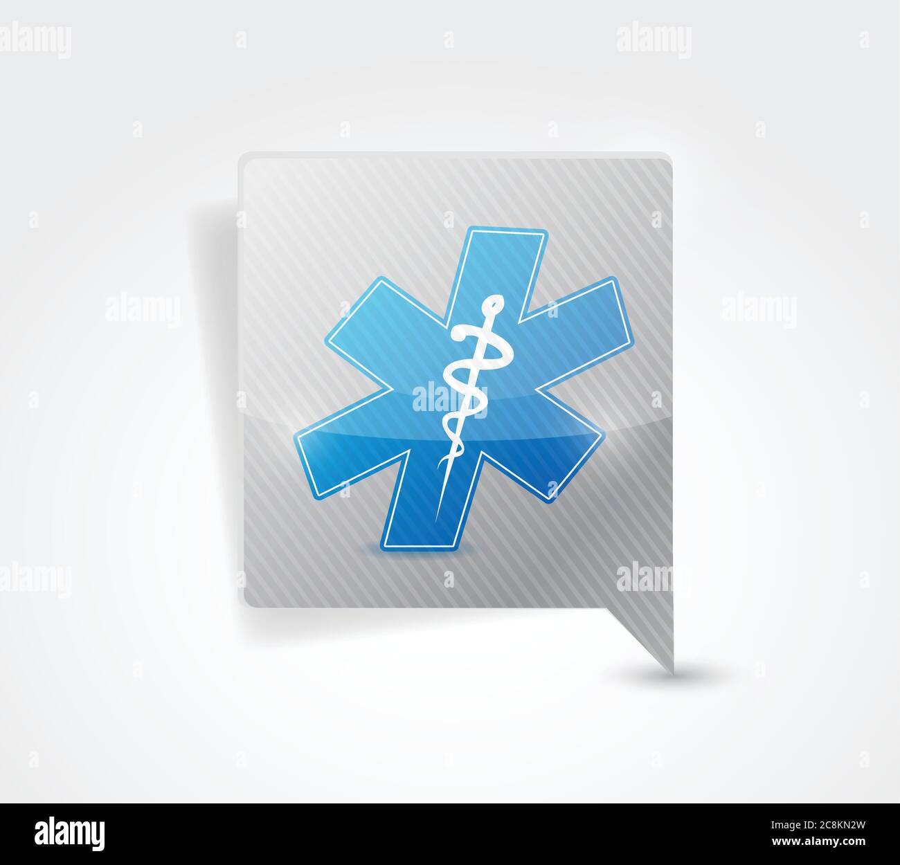 Medical symbol message bubble illustration design over a white ...