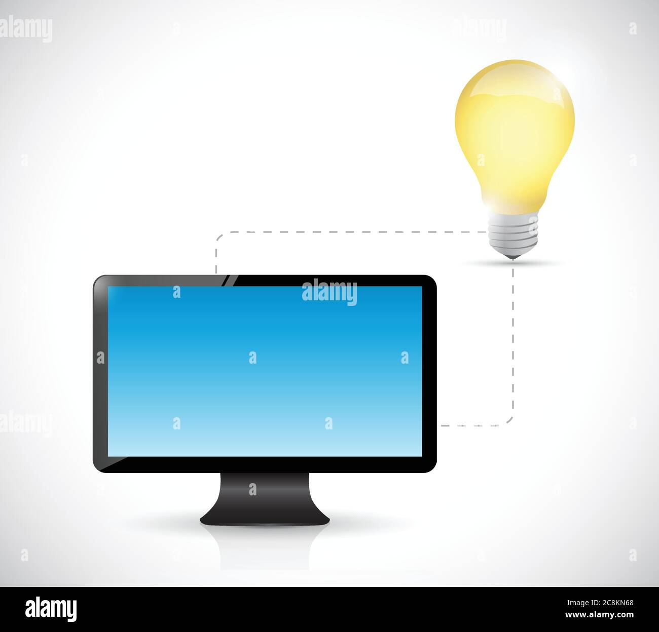 Monitor connection. light bulb idea electronic concept illustration ...