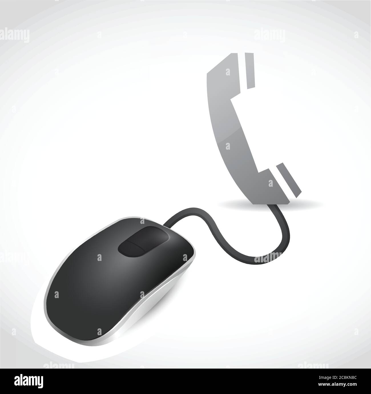 Mouse and telephone illustration design over a white background Stock ...