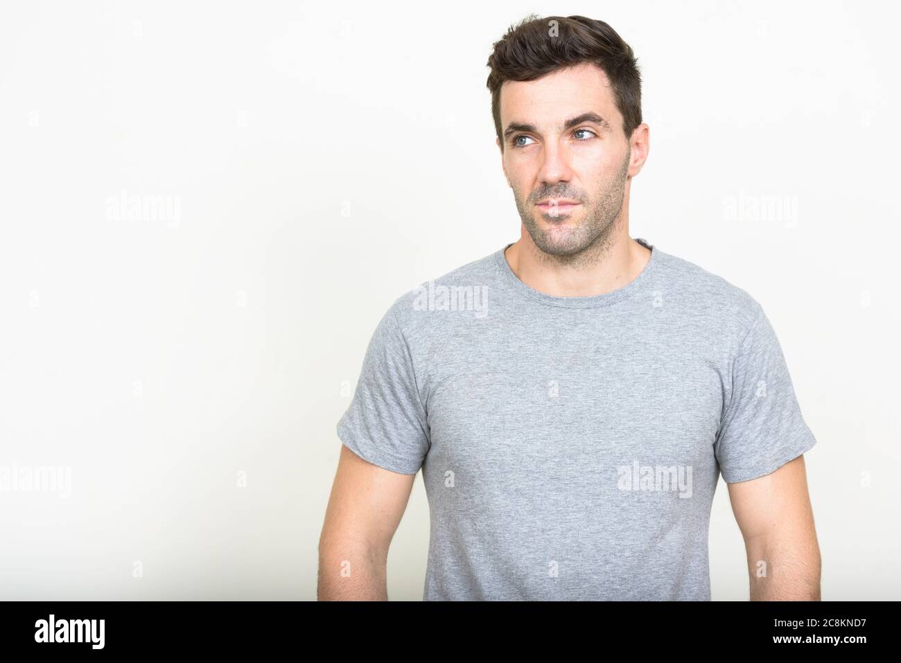 Portrait of handsome Hispanic man with beard stubble Stock Photo - Alamy