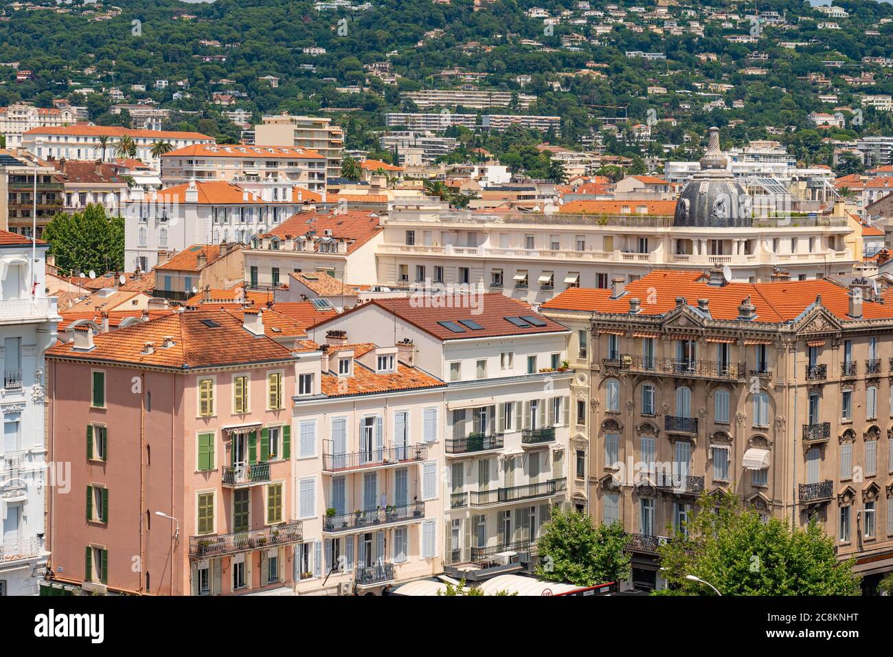 Aerial view over the city of Cannes - CITY OF CANNES, FRANCE - JULY 12 ...
