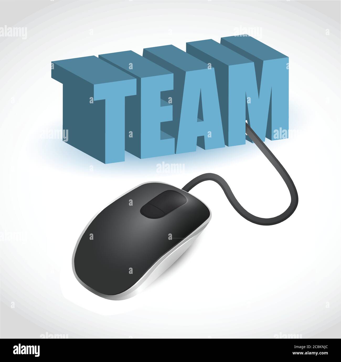 Team and mouse cable illustration design over a white background Stock ...
