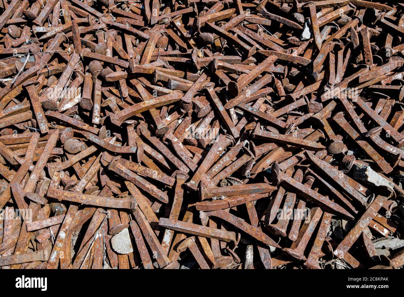 A Pile of Steel Railroad Nails Stock Photo - Alamy