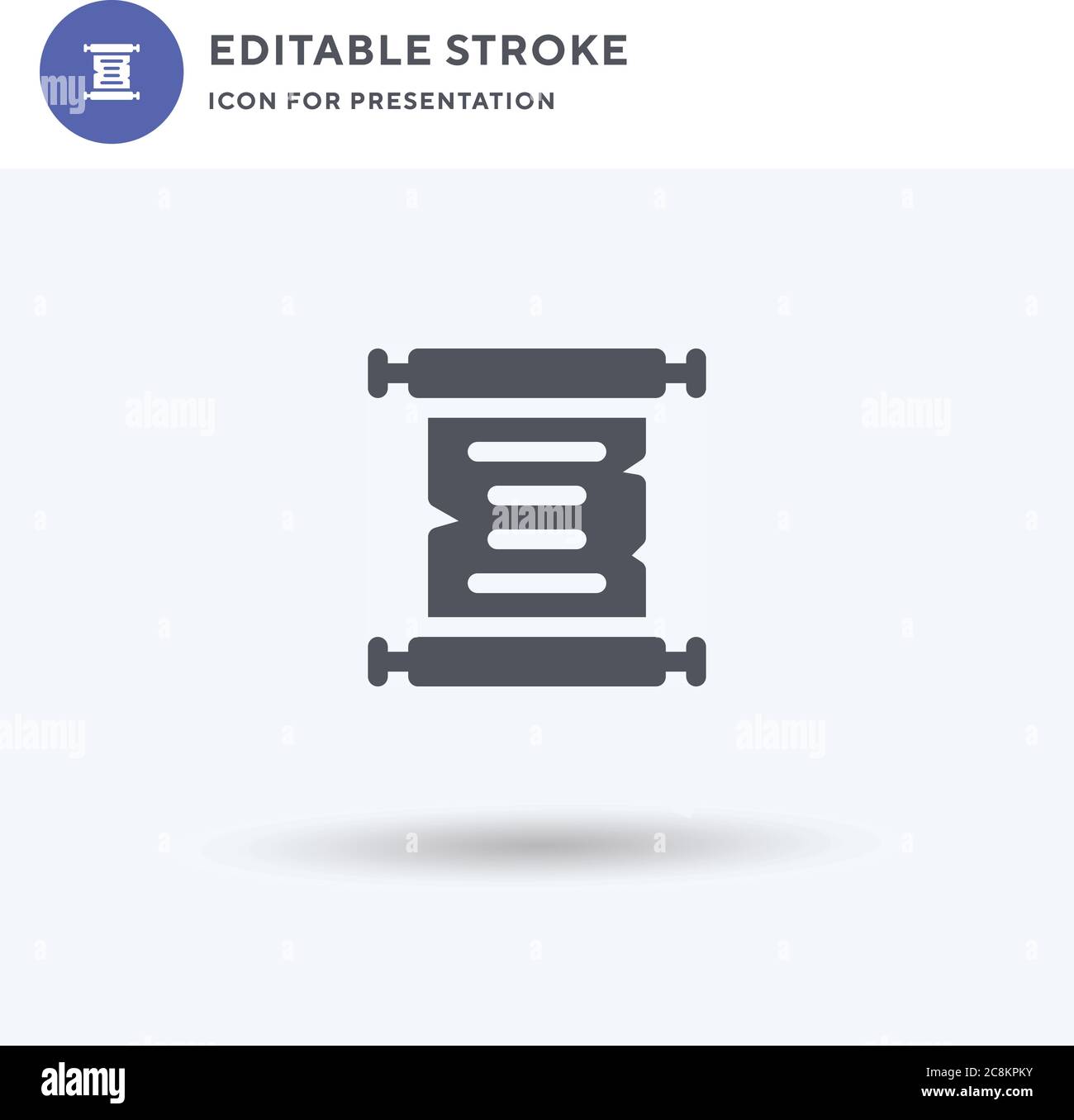 Scroll icon vector, filled flat sign, solid pictogram isolated on white ...
