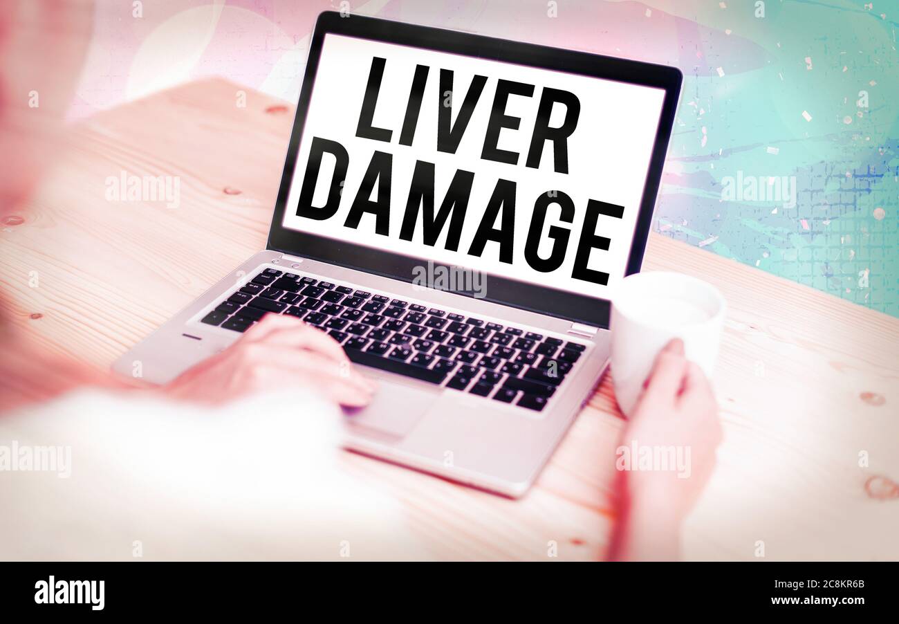 Word writing text Liver Damage. Business photo showcasing any disorder ...