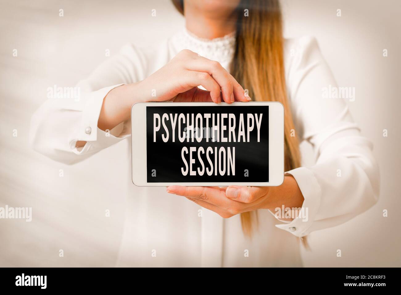 Text sign showing Psychotherapy Session. Business photo showcasing ...