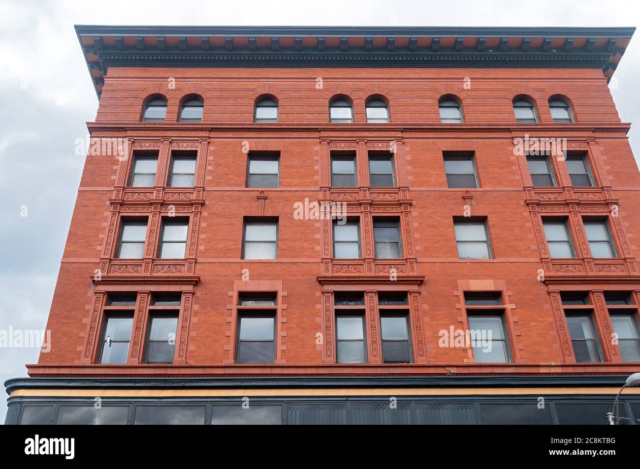 The wall of an ornate brick building Stock Photo - Alamy