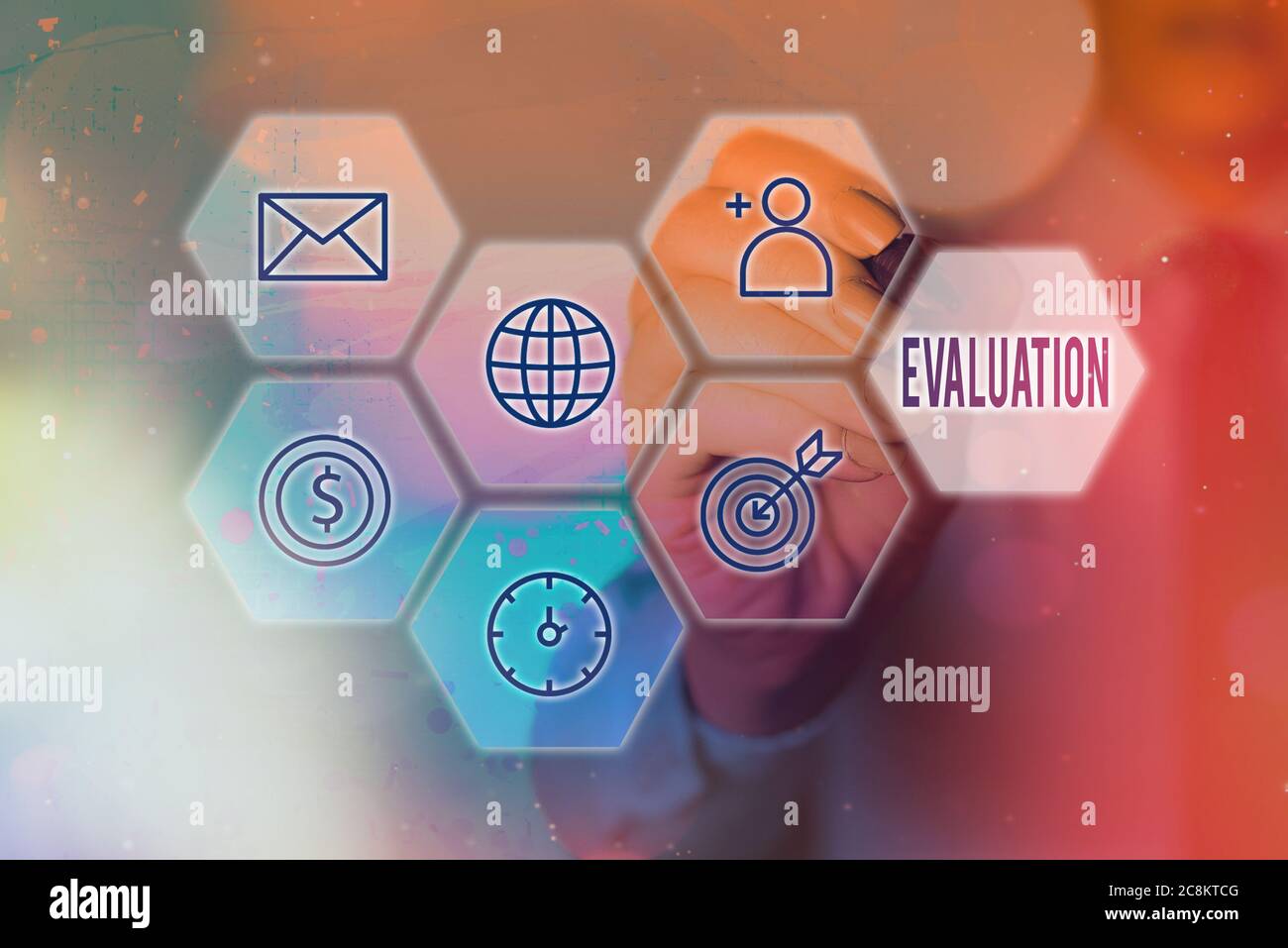 Conceptual hand writing showing Evaluation. Concept meaning the making ...