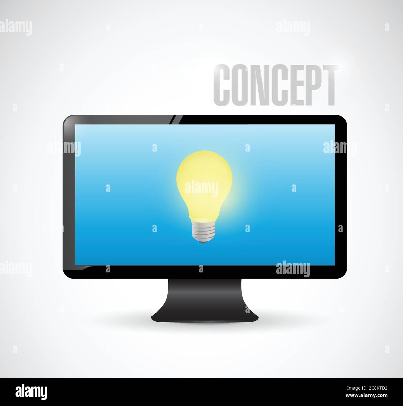 3d bulb over white computer Stock Vector Images - Alamy