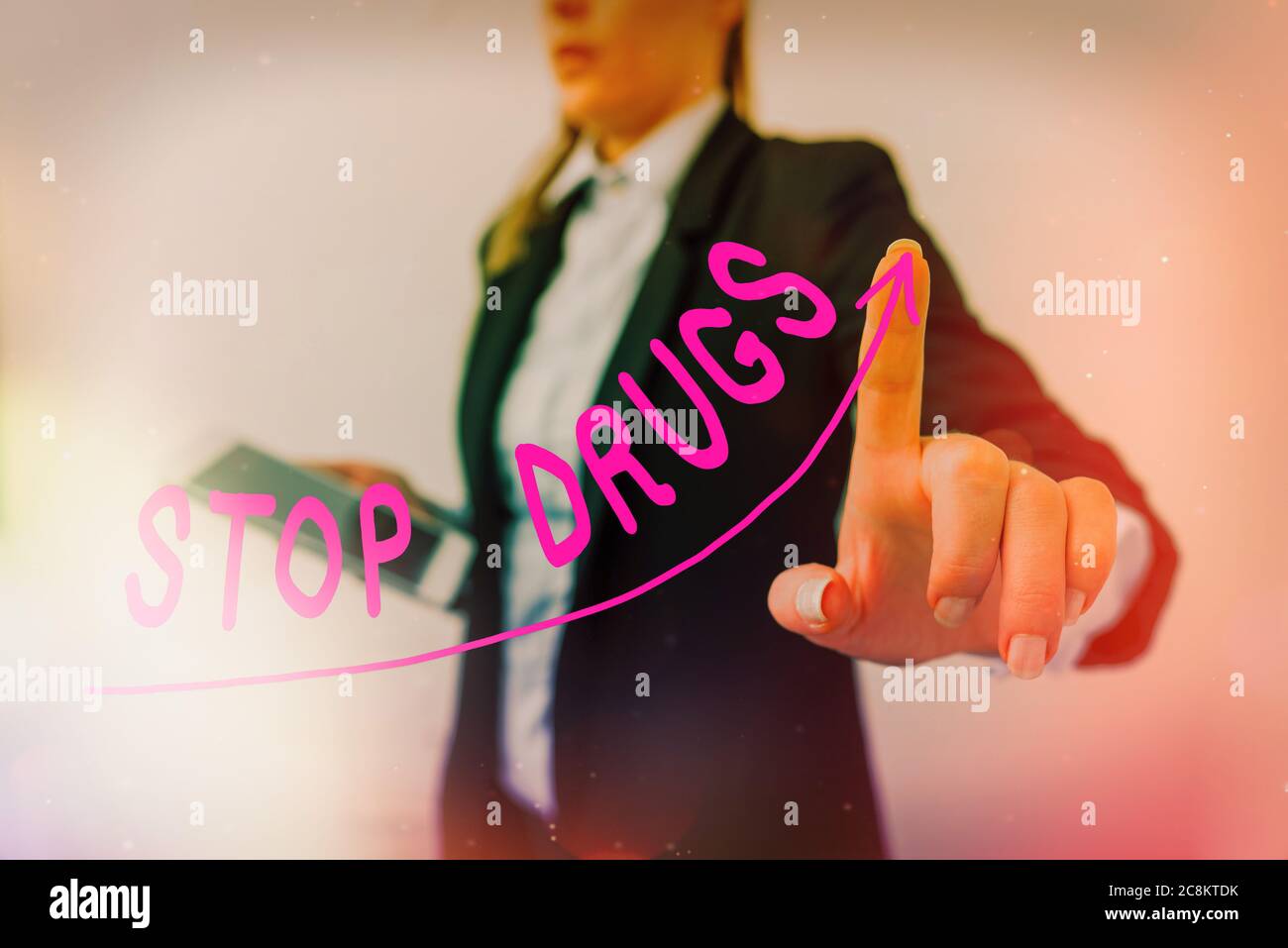 Handwriting text writing Stop Drugs. Conceptual photo put an end on the ...