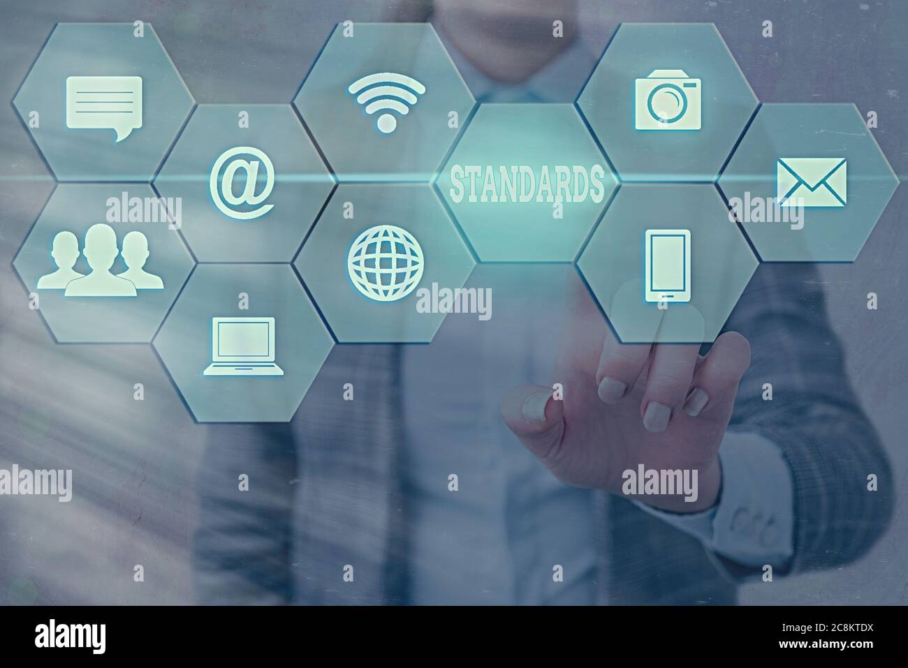 Writing note showing Standards. Business concept for something ...