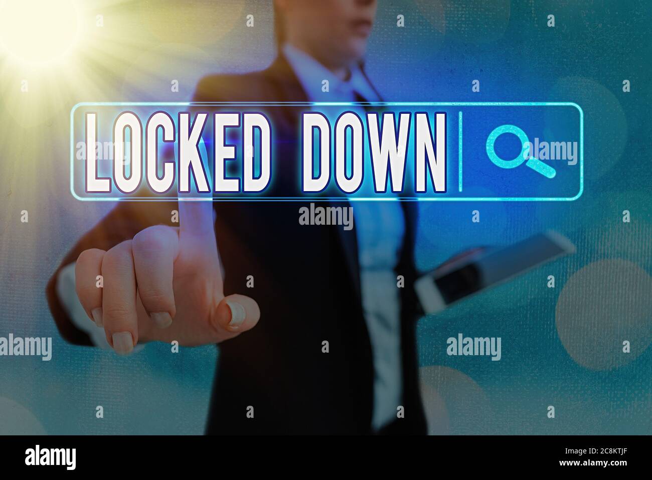Conceptual hand writing showing Locked Down. Concept meaning emergency ...