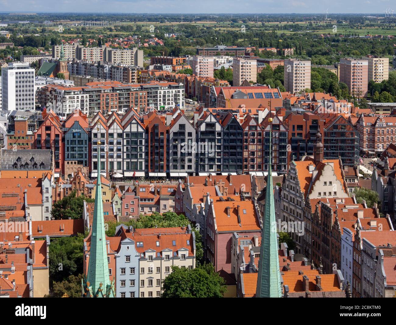 city of Danzig photographed from above from the Marienkirche in fine ...