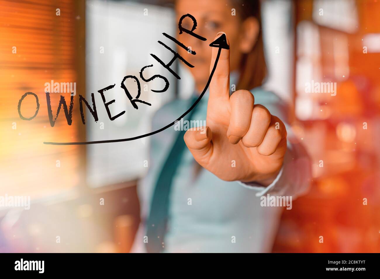 Text sign showing Ownership. Business photo text the state, relation ...
