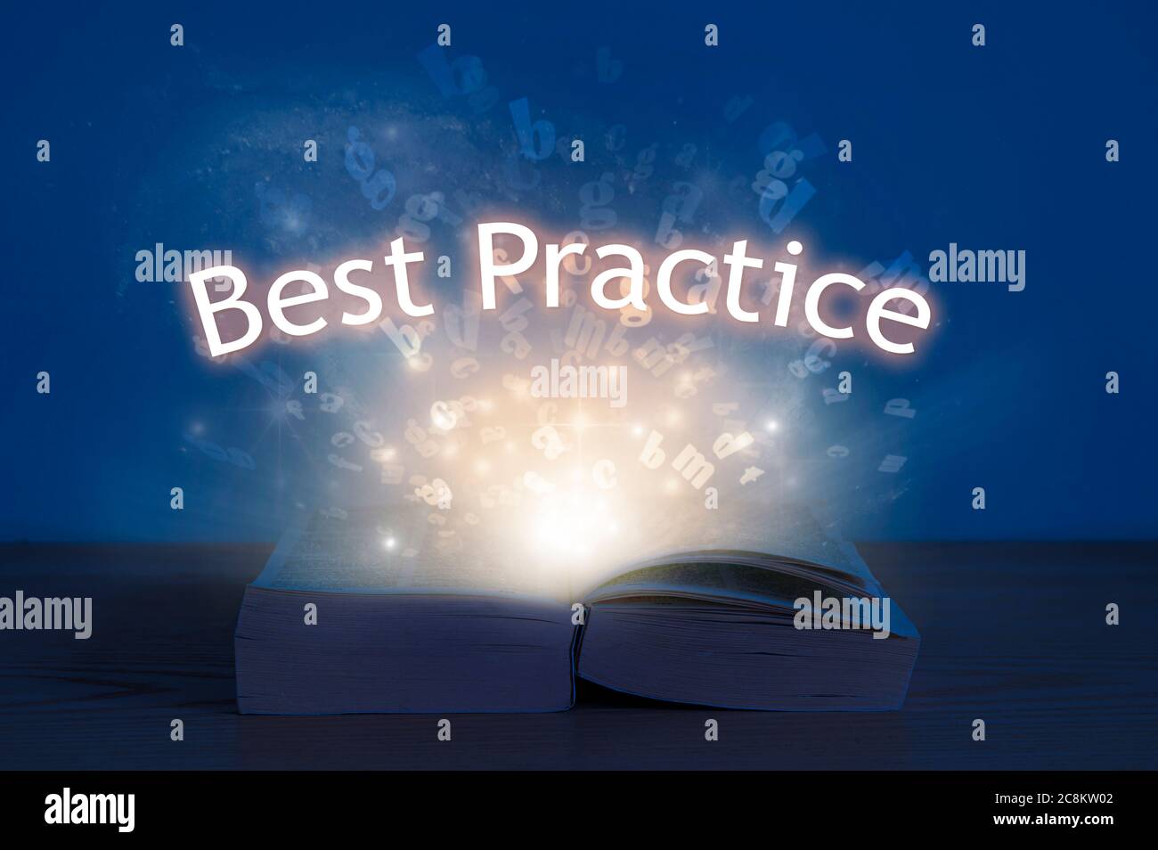 Best Practice. Light coming from open book with words best practice ...