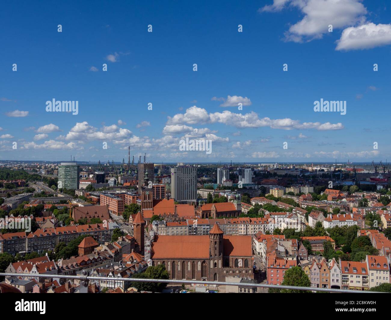 city of Danzig photographed from above from the Marienkirche in fine ...