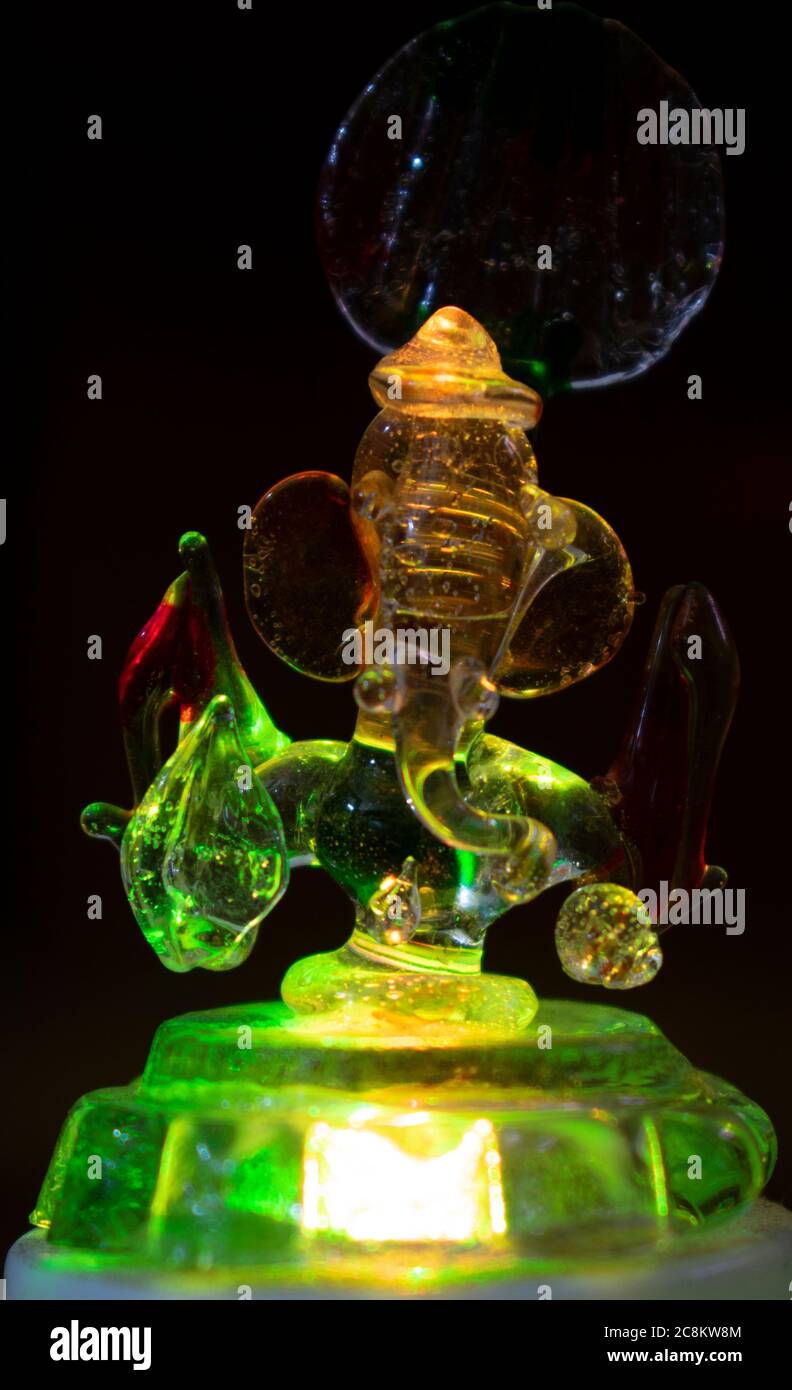 showpiece of the god ganesha made of crystals Stock Photo - Alamy