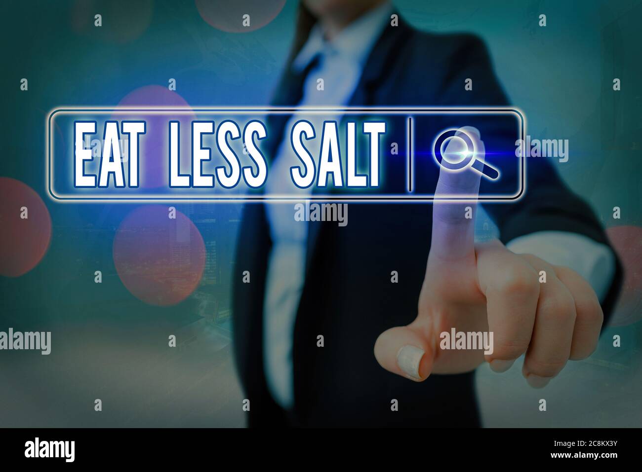 Conceptual hand writing showing Eat Less Salt. Concept meaning reducing ...