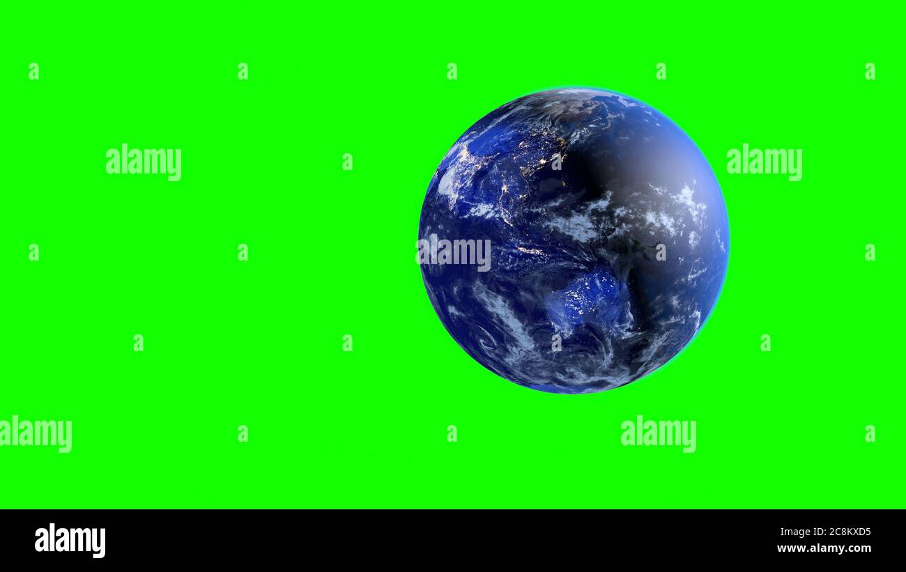 Planet earth on a green screen. 3D rendering Stock Photo - Alamy