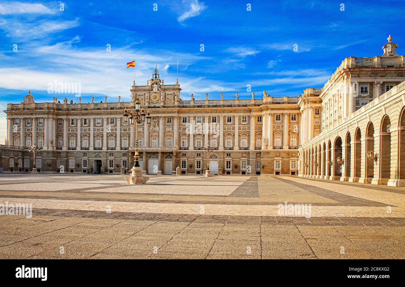 Panorama of royal palace in madrid hi-res stock photography and images ...