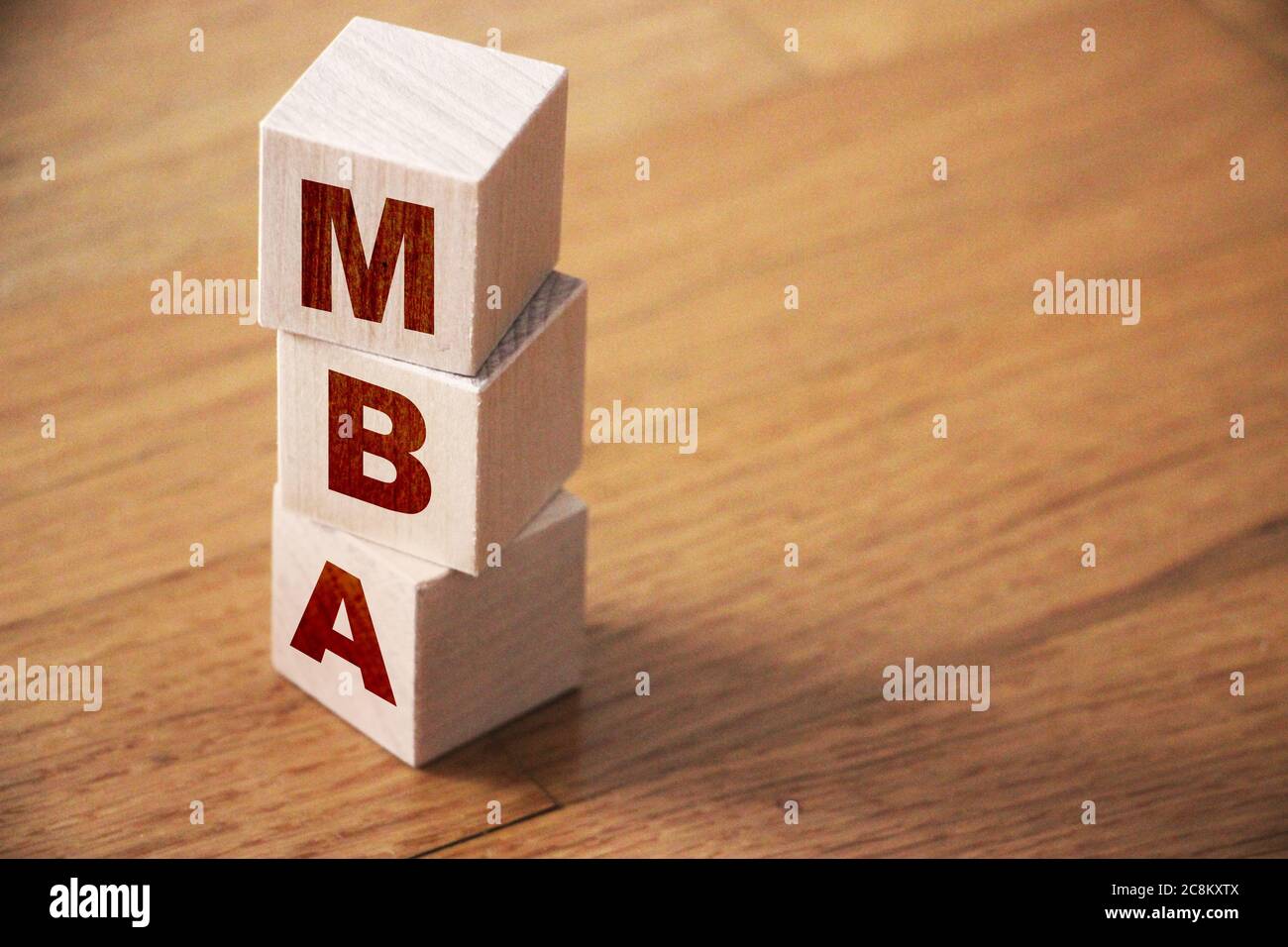 MBA letters on Wooden cubes Master of Business Administration ...