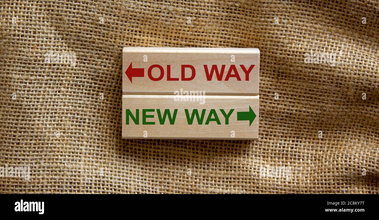 Old way vs new way, improvement and change management business concept ...