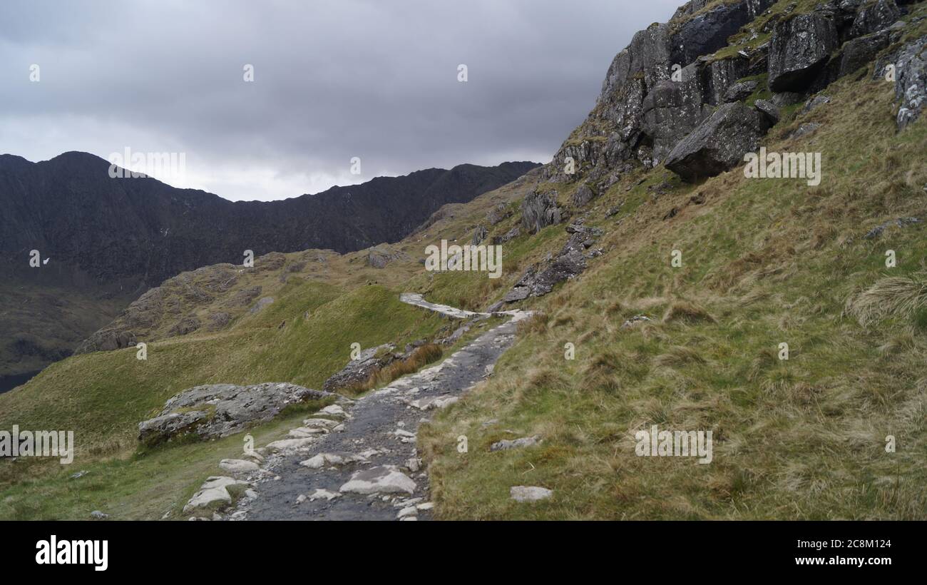 Rocky path with hikers Stock Photo - Alamy
