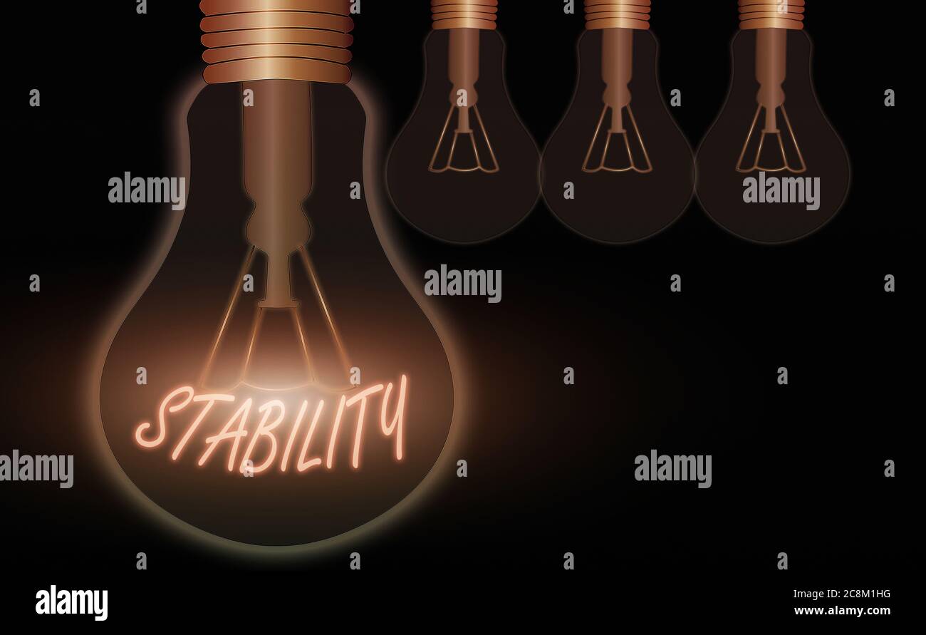 Conceptual hand writing showing Stability. Concept meaning property of ...