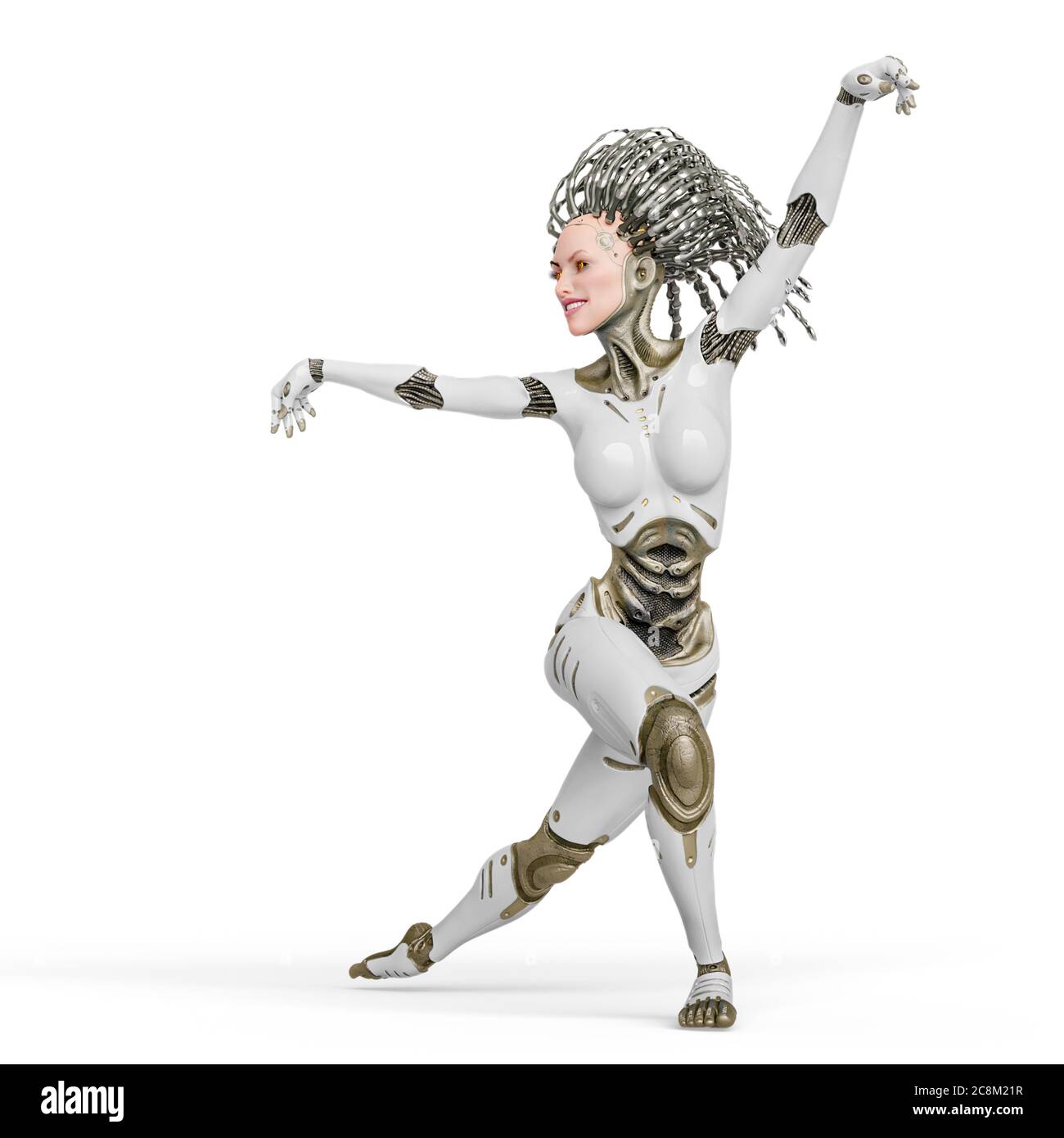 super cyborg is dancing ballet, 3d illustration Stock Photo - Alamy