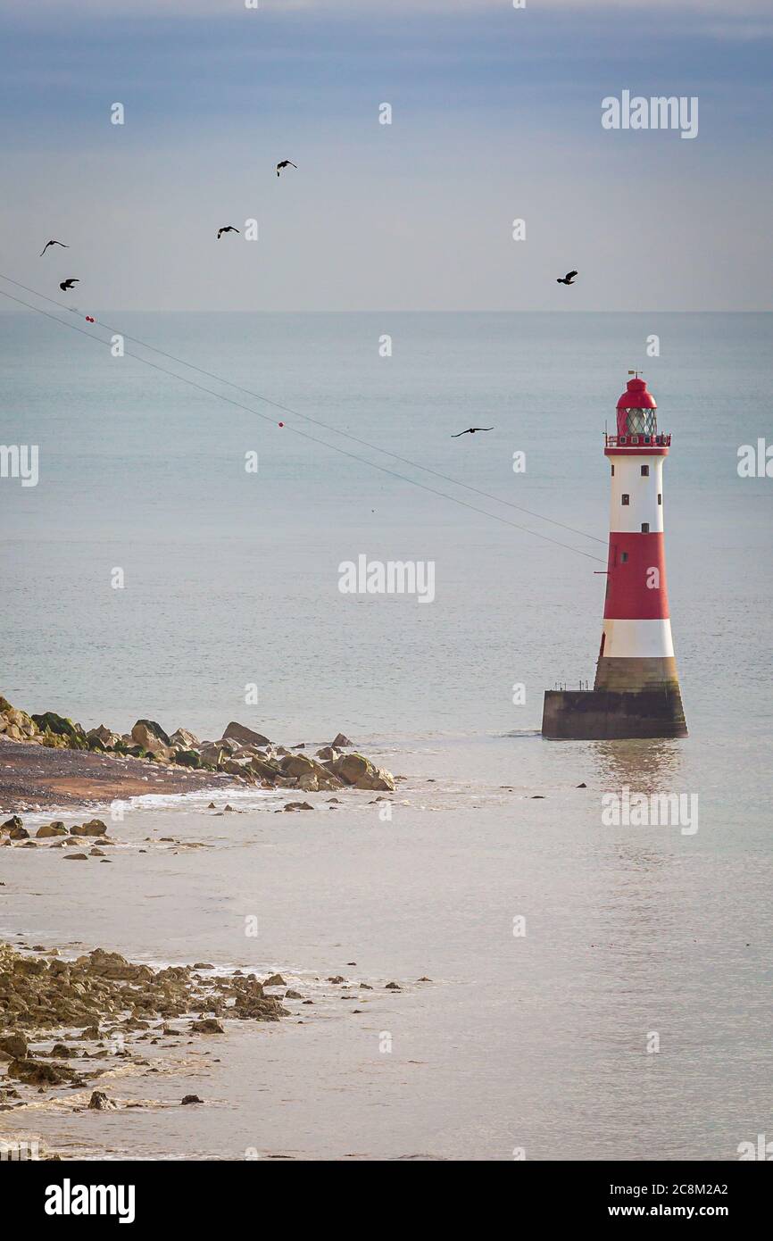 Birds flying around lighthouse hi-res stock photography and images - Alamy