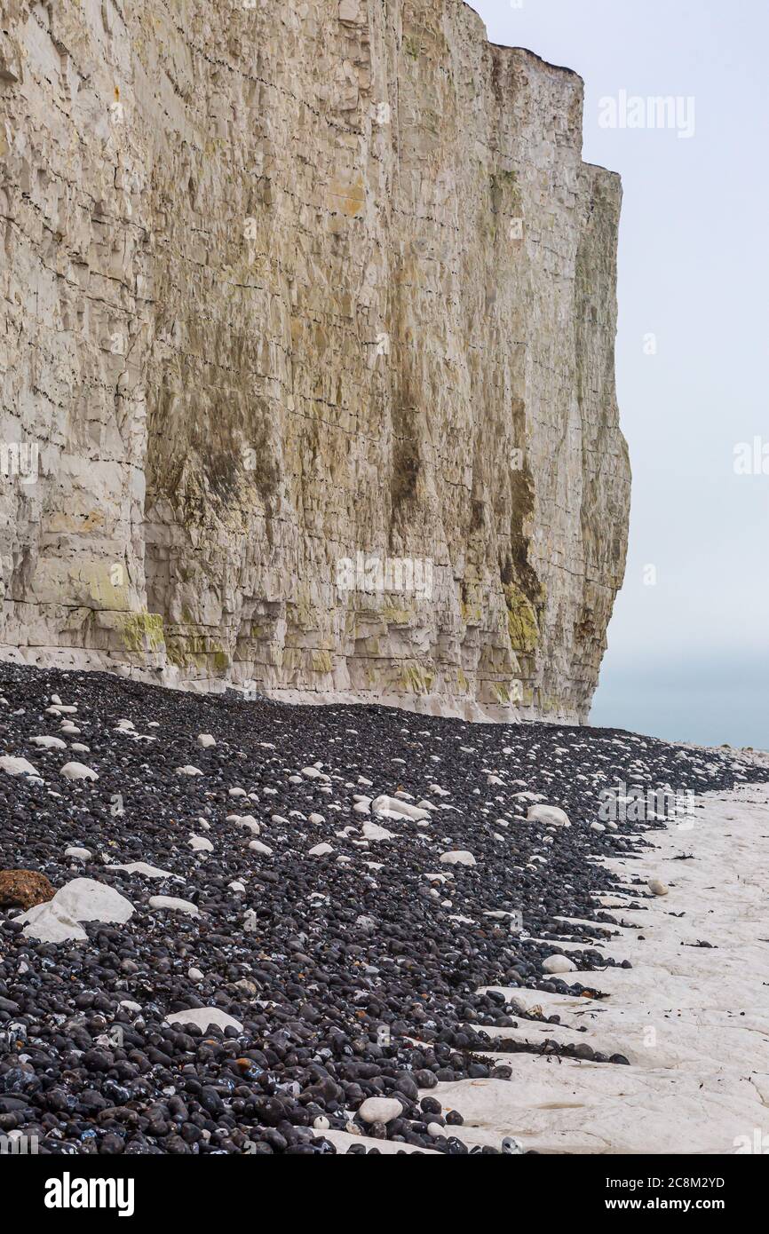 Chalk cliffs and a pebble beach in Sussex Stock Photo - Alamy
