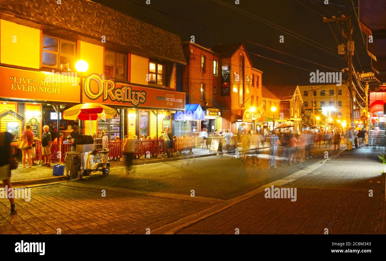 George street Nightlife in St John's, Newfoundland, Canada Stock Photo ...