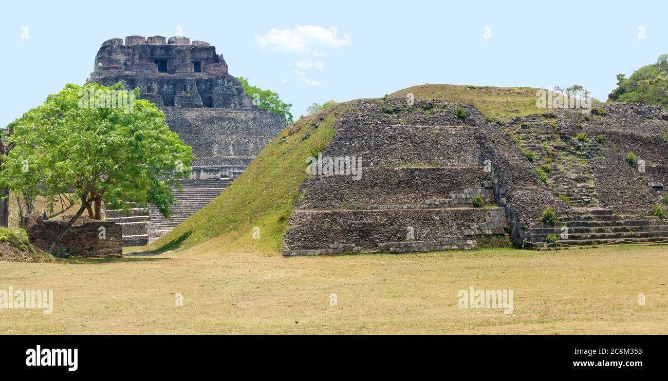 The Castle (El Castillo) Maya ruins of Xunantunich, Belize Stock Photo ...