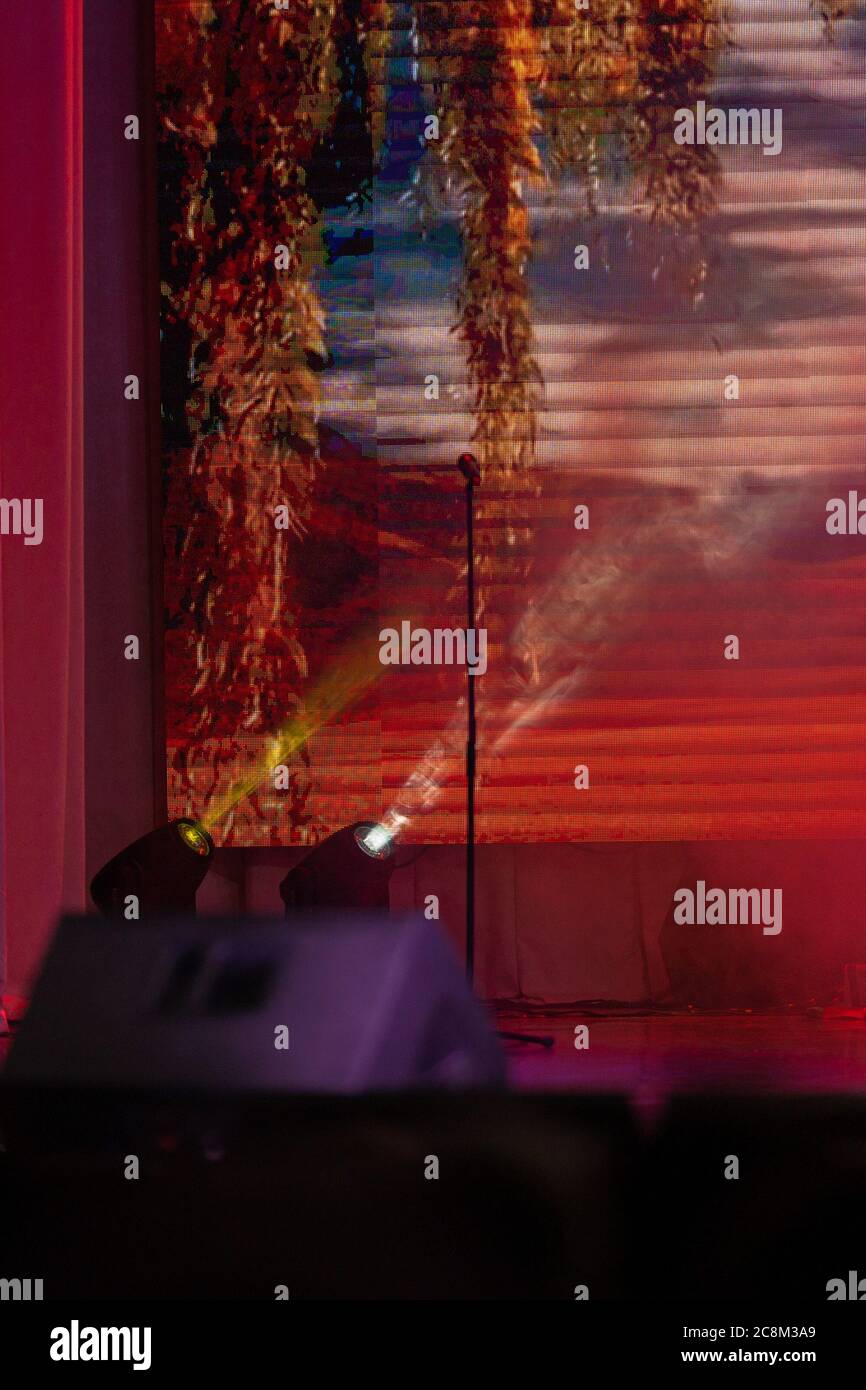 Texture background for design. Stage light. Musical instruments and ...