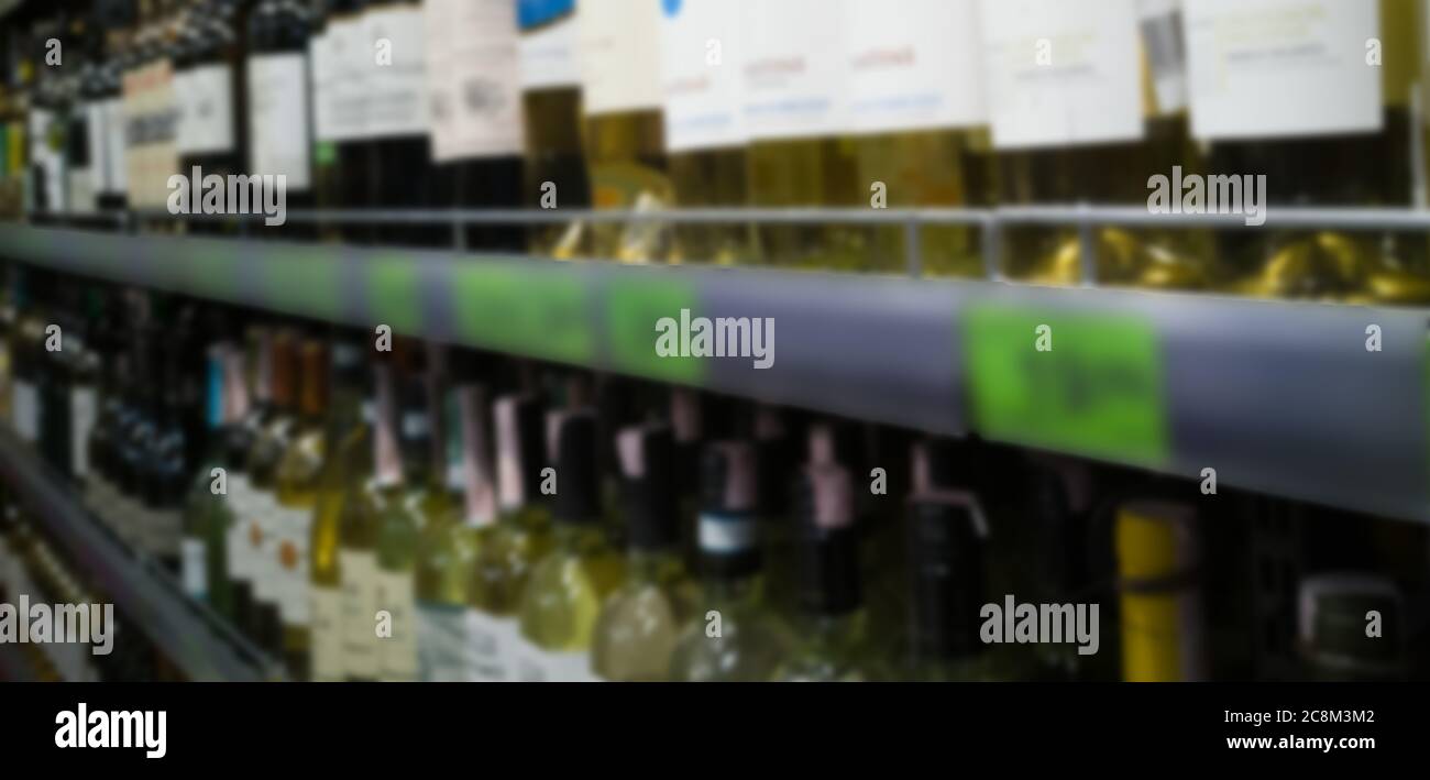 Alcohol showcase blurred background. Blurred abstract background of ...