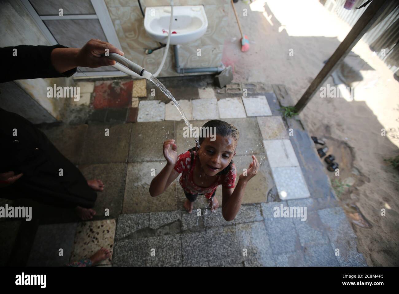 Rafah, The Gaza Strip, Palestine. 25th July, 2020. A Palestinian woman ...