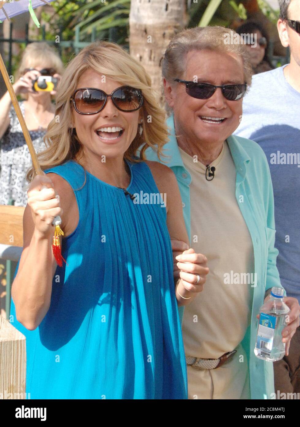MIAMI - MAY 06: Kelly Ripa and Regis Philbin are seen on May 6, 2009 in ...
