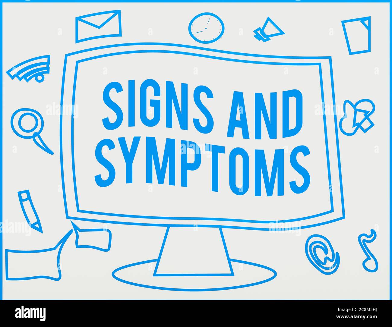 Handwriting text writing Signs And Symptoms. Conceptual photo ...