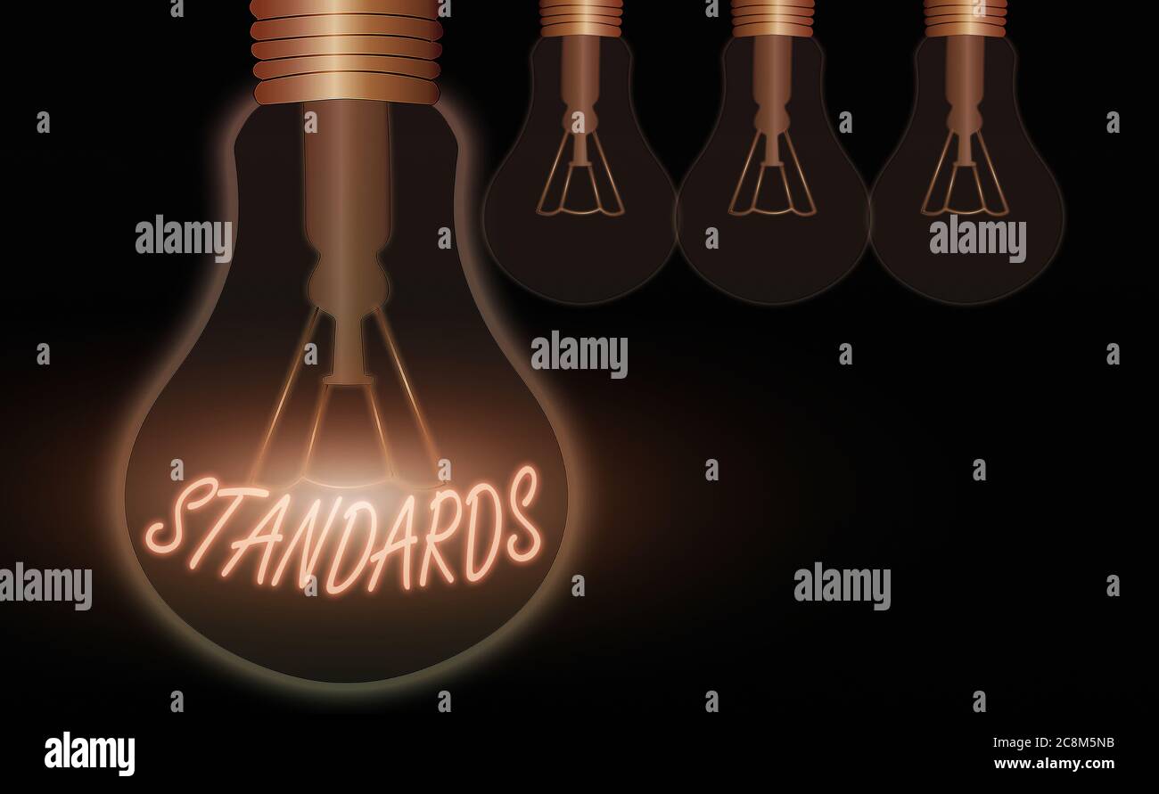 Conceptual hand writing showing Standards. Concept meaning something ...