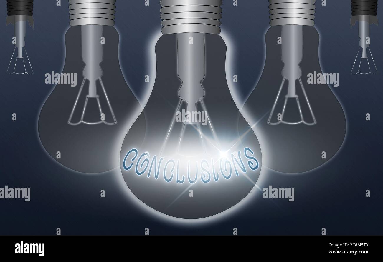 Writing note showing Conclusions. Business concept for explanation that ...